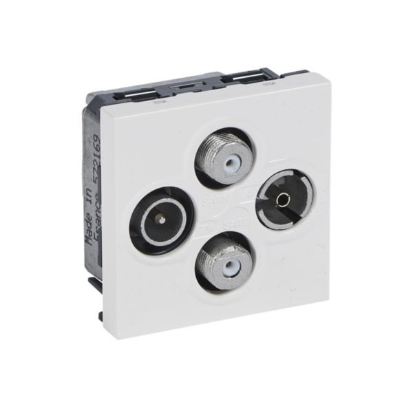 Arteor™ - TV socket - TV-R-SAT-SAT shielded - 0-2400 Hz - 2 modules ...