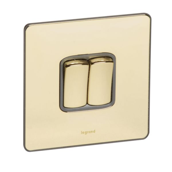 Synergy™ Sleek - 2 gang 2-way switch - 20AX - Glossy Gold | 832532 ...