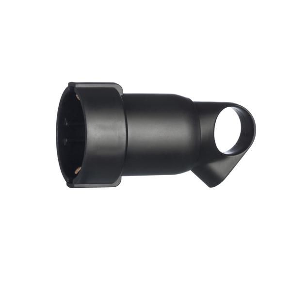 2P+E extension - 16 A with ring - German standard - plastic - black ...