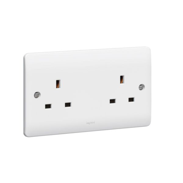 Synergy™ - Socket outlet - 2 gang unswitched - 13 A 250 V~ - White ...