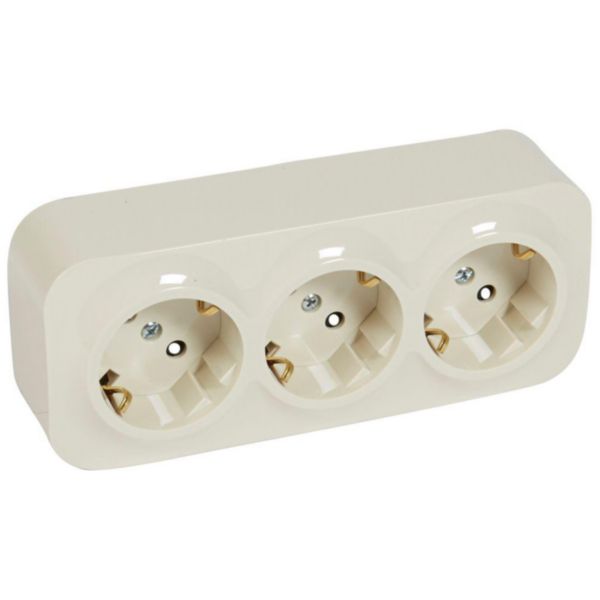 Forix - German std socket 3 x 2P+E - with shutters - IP 2X - 16 A - 250 ...