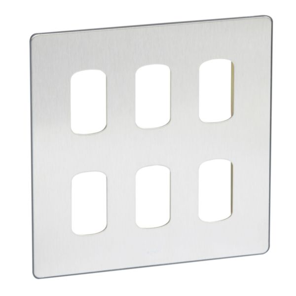 Synergy™ Sleek Design - Front plate -6 Grid mod -2x2 gang - Brushed ...