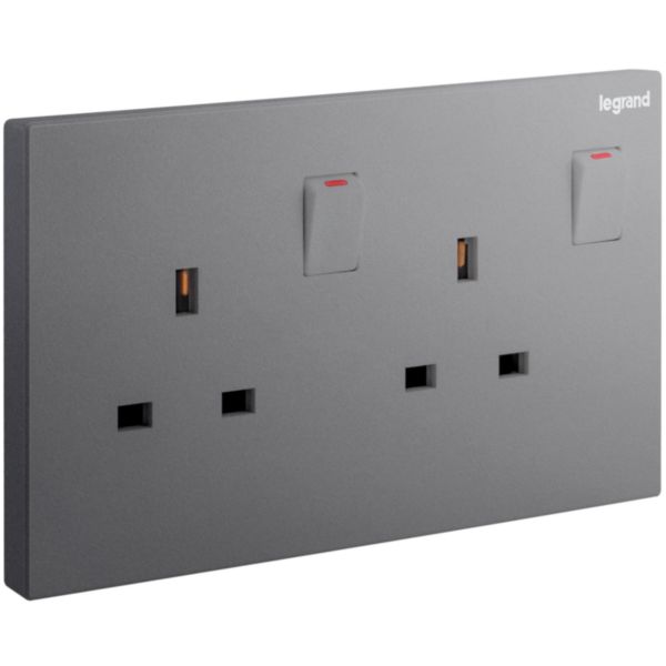 Galion - 2 gangs British Standard 13A double pole switched socket ... Galion - 2 gangs British Standard 13A double pole switched socket ...