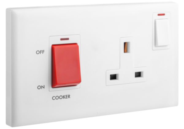 Eloe - 2 gang cooker unit (45A double pole switch + 13A British ...