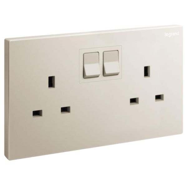 Galion - 2 gangs British Standard switched single pole socket outlet ...