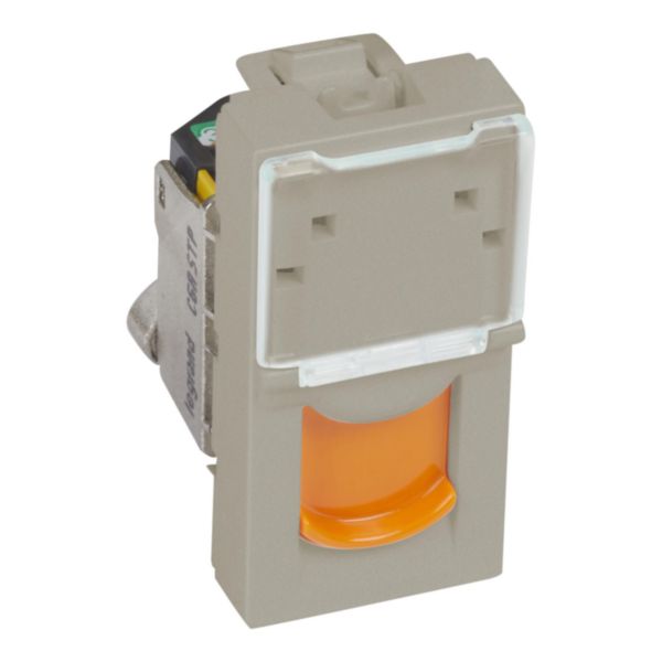 Arteor™ - RJ45 socket category 6A STP 1 module - Champagne with orange ...