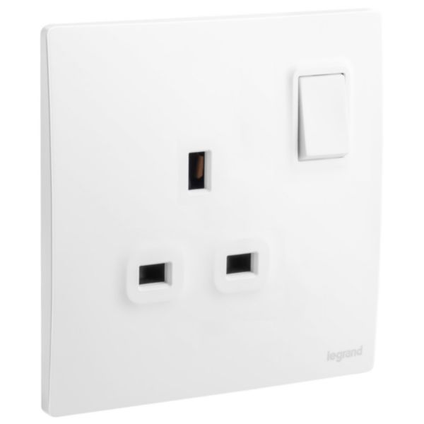 Mallia Senses - 1 gang BS switched socket outlet double pole - 13A ...