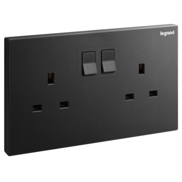 Galion - 2 gangs British Standard switched single pole socket outlet ... Galion - 2 gangs British Standard switched single pole socket outlet ...
