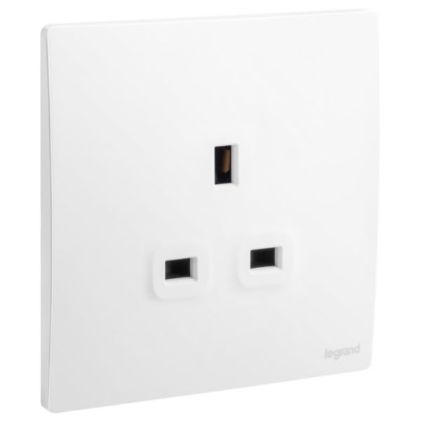 Mallia Senses - 1 gang BS unswitched socket outlet - 13A - Matt White ...