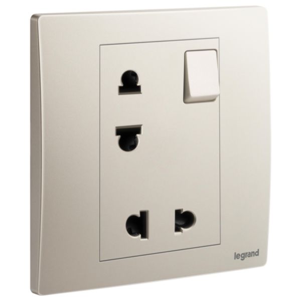 Mallia Senses - 1 gang EURO/US switched socket outlet - 16A - 2 x 2 ...