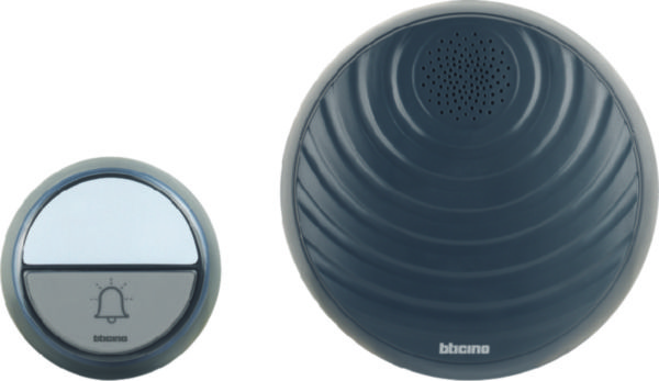 Comfort radio kit, wireless chime and doorbell, round, dark grey, 100m ...