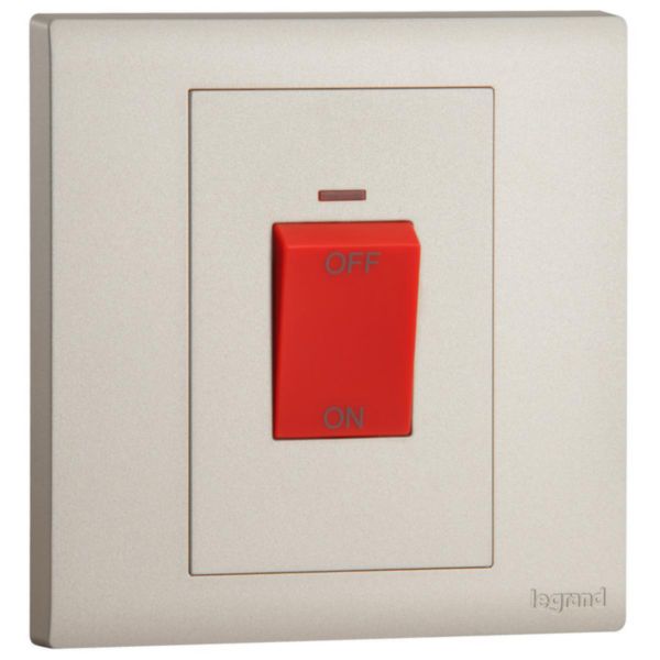 Obria 1 gang 1W 45A Dp Switch With Red Led Indicator - Champagne ...