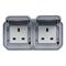 Plexo™ - 2 gang british standard 13a socket outlet - Grey - surface ...