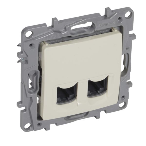 Niloé™ - 2xRJ 45 Cat.6 UTP socket - 9-contact - Ivory | 764674 ...