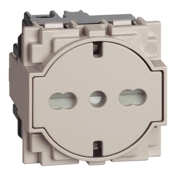 Living Now - Flat socket, German-Italian standard, 16A, 2 modules, sand ...