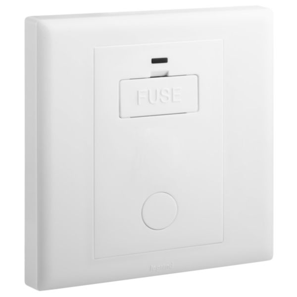 Eloe - 1 gang Fuse Connect Unit unswitched + neon + cord outlet - White ...