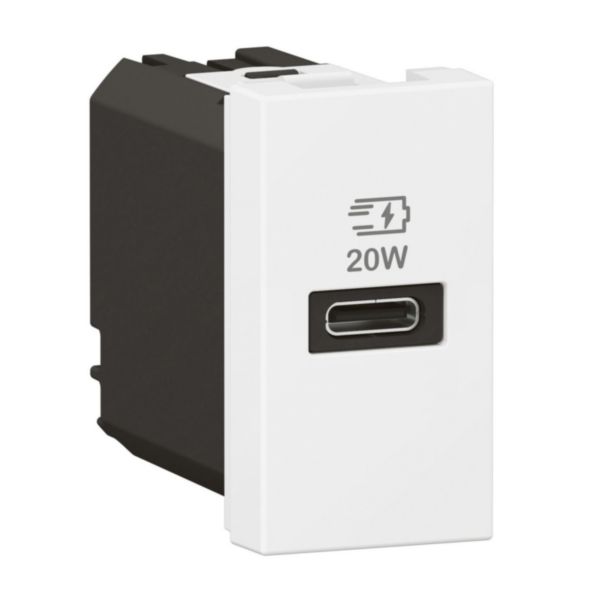 Arteor™ - 1 module USB single port type C Power delivery - 20W - White ...