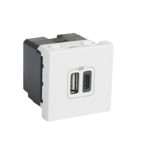 Arteor™ - 1 USB Type-A + 1 USB Type-C charging socket 3 A / 15 W 230 V ...